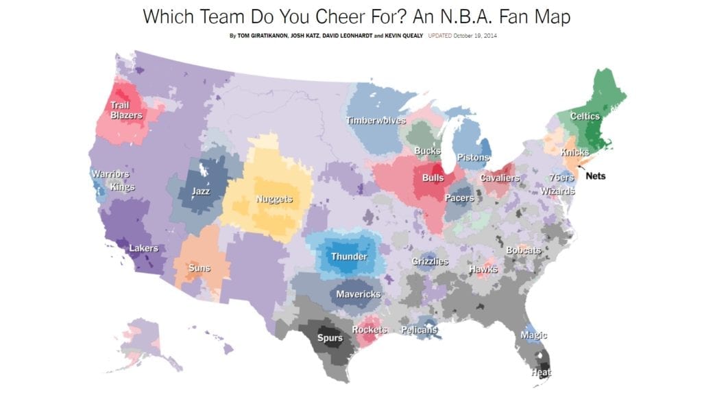 NBA News: Fan Map Shows Los Angeles Lakers Are America's Team