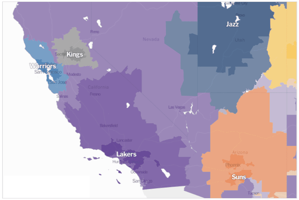 NBA News: Fan Map Shows Los Angeles Lakers Are America's Team