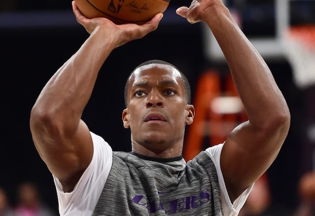 Lakers Video Rajon Rondo Plays In 3 On 3 Scrimmage As Recovery From Hand Surgery Continues
