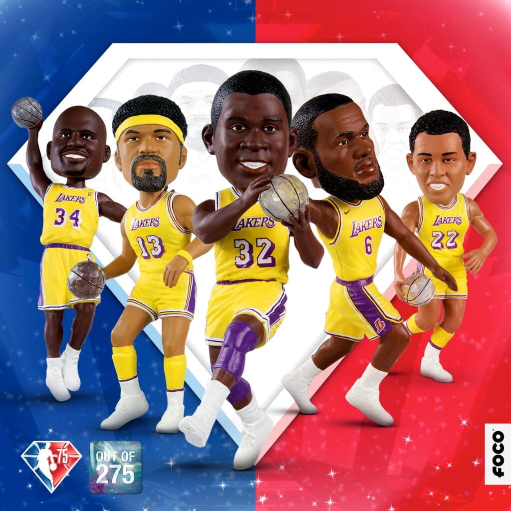 FOCO Releases Lakers Bobbleheads Of LeBron James, Shaquille O'Neal ...