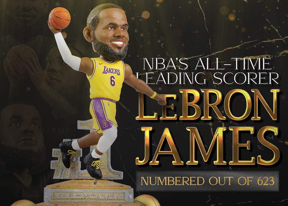 FOCO Selling LeBron James Bobblehead NBA Scoring Record Bobblehead