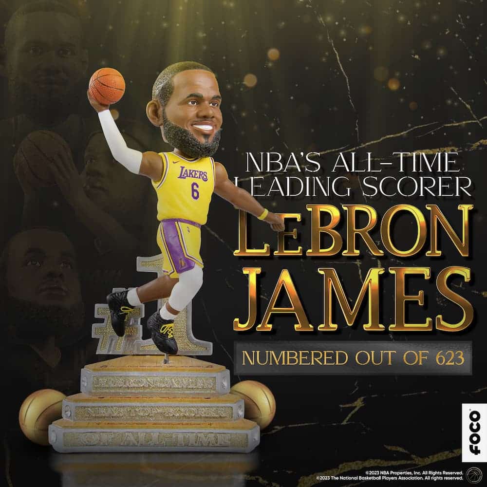 FOCO Selling LeBron James Bobblehead NBA Scoring Record Bobblehead