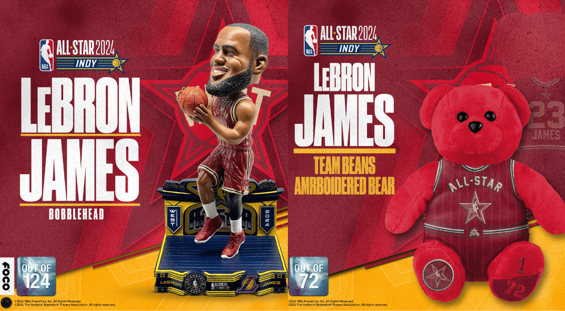 FOCO Selling LeBron James All-Star Game Bobblehead & Commemorative Bear