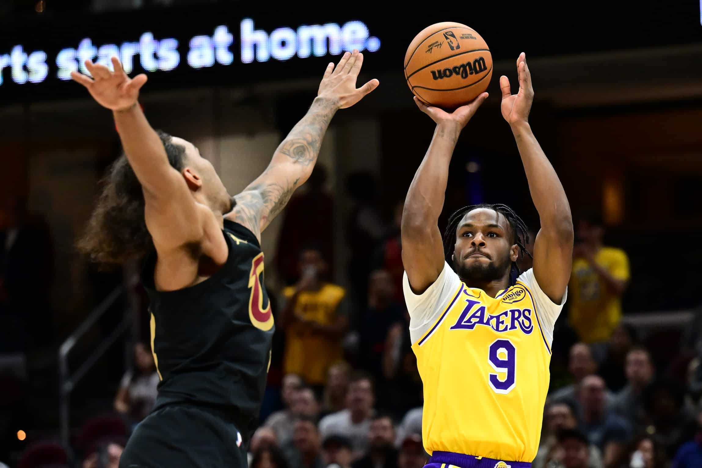 Bronny James Scores First NBA Points as LeBron Watches from the Bench