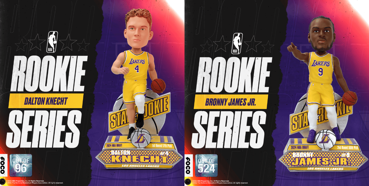 FOCO Selling Bobbleheads Of Lakers Rookies Dalton Knecht & Bronny James